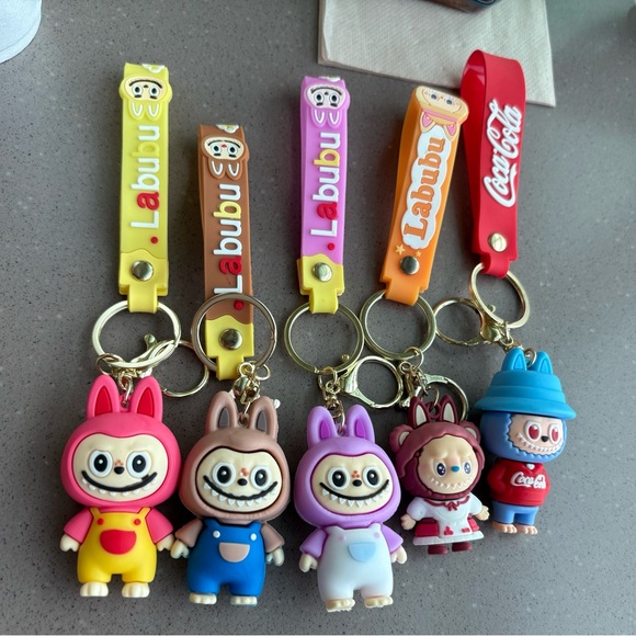 Coca Cola | Toys | Coca Cola Labubu Keychains Red Yellow Orange Purple ...